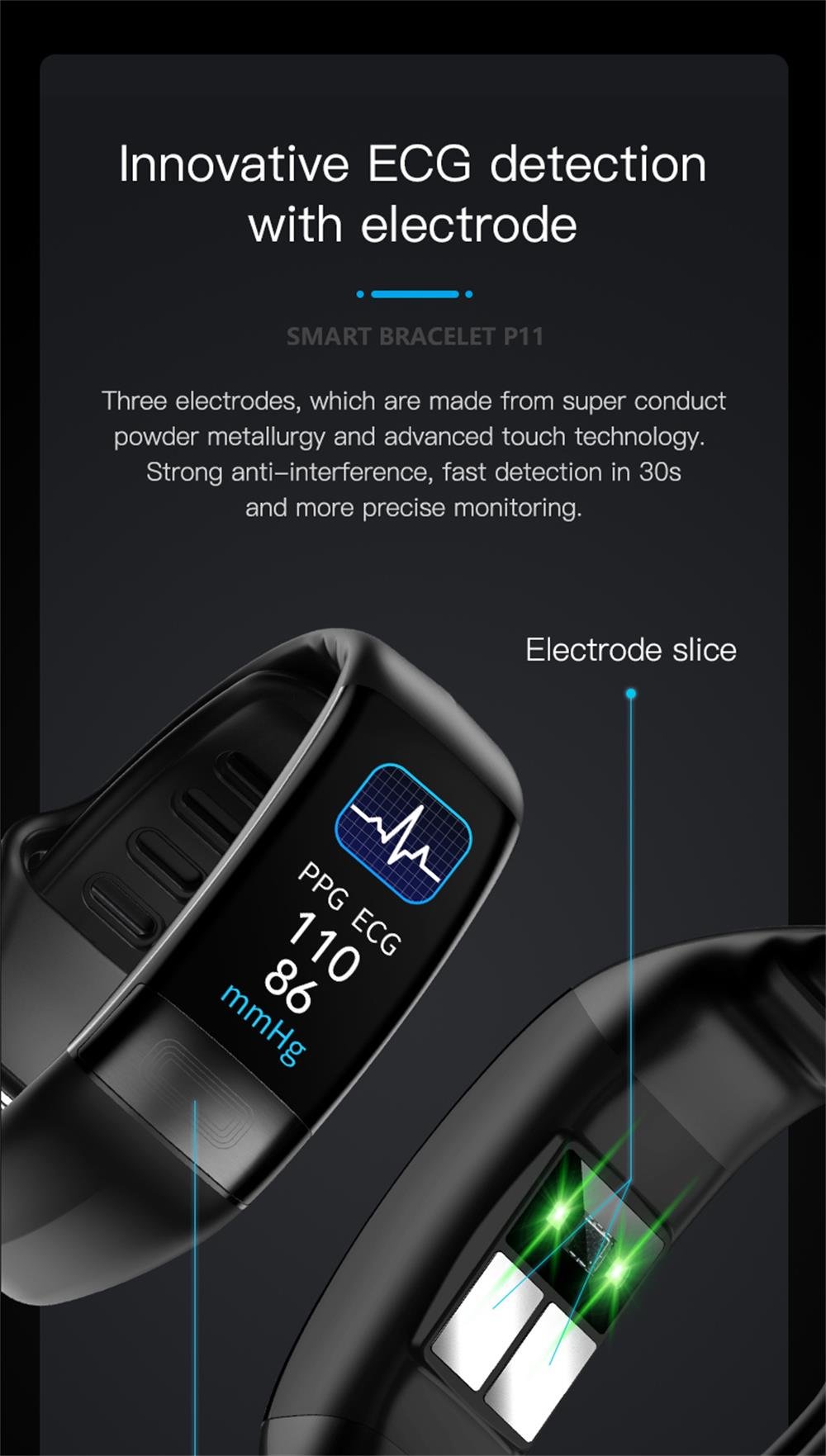 P11 Ecg Blood Oxygen Monitoring Smart Bracelet – Likron Watches