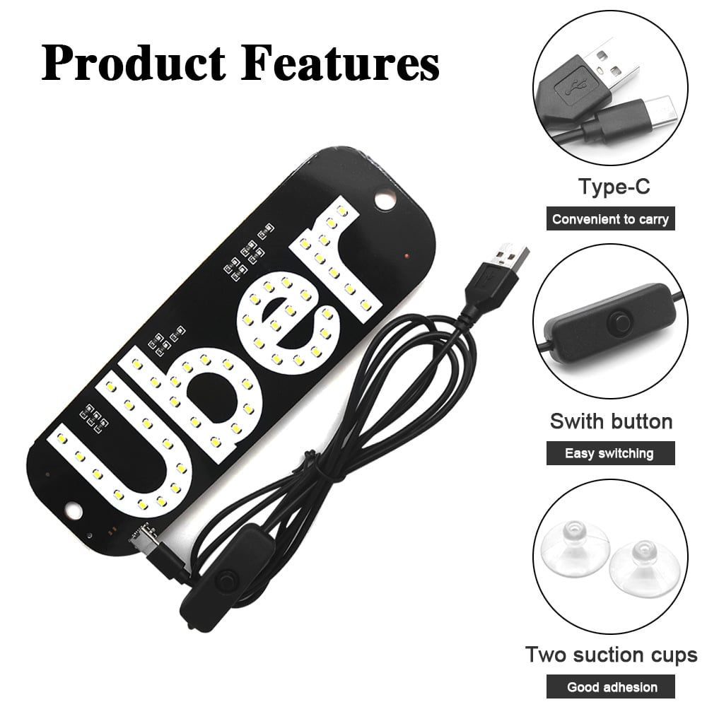 LED Car Sign Light for Front or Rear Window - Cowaudio