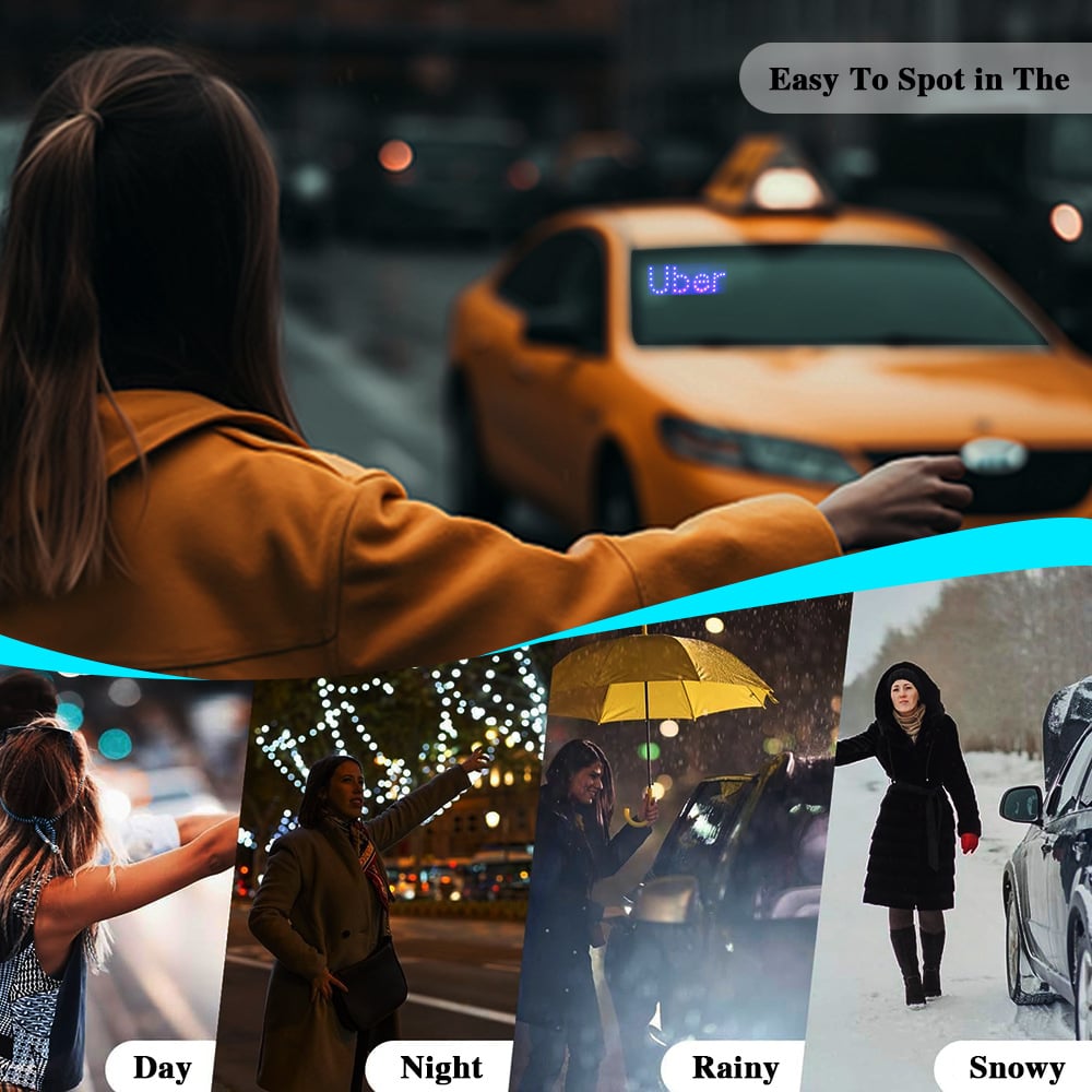 LED Car Sign Light for Front or Rear Window - Cowaudio